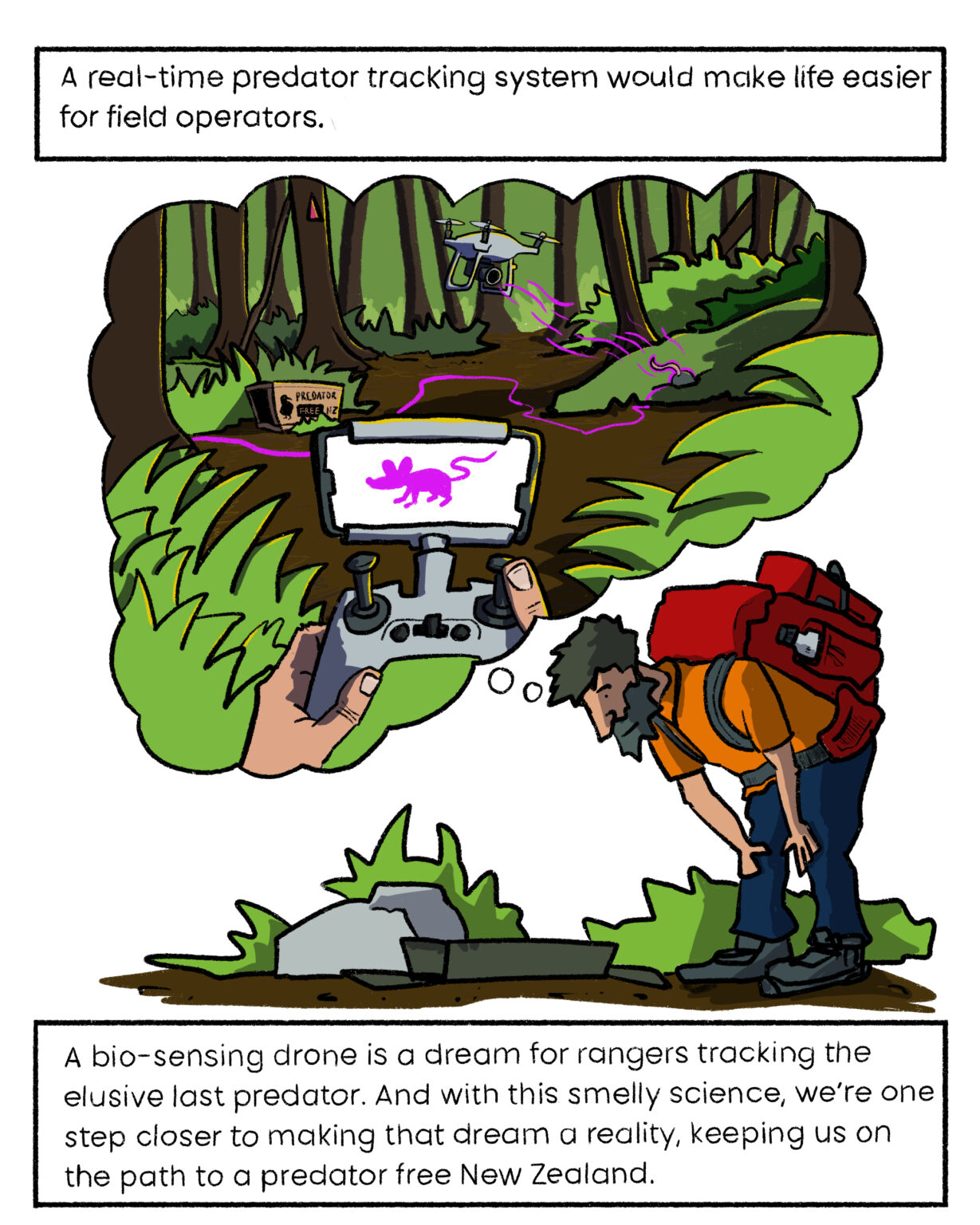 Comic: Smelly predator science - Predator Free NZ Trust